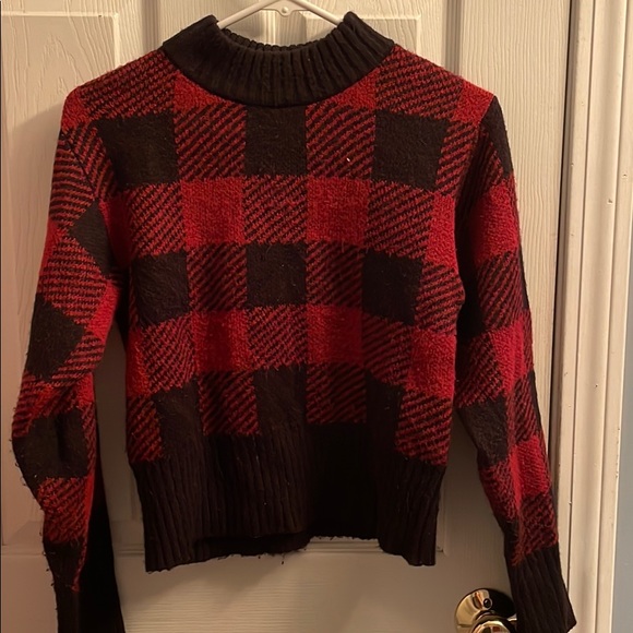 Sweaters | Red And Black Plaid Turtleneck | Poshmark